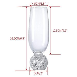 Hanjue Lead-free Crystal Champagne Glasses Set of 4, 7 Oz Clear Champagne Flutes - Ideal for Gifts,Parties, Wedding, Christmas - Long-sasting and Reusable Bar Glassware