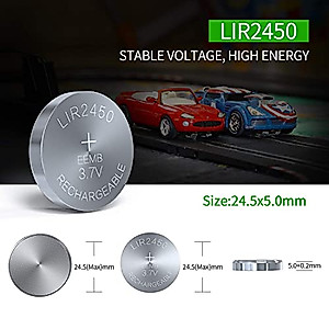EEMB 5PCS LIR2450 Rechargeable Battery 3.7V Lithium-ion Coin Button Cell Batteries 120mAh