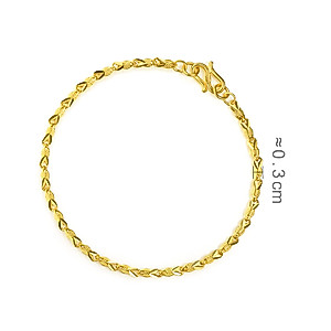 CHOW SANG SANG 999.9 24K Gold Price-by-Weight 4.67g Gold Barleycorn Bracelet (17cm) for Women 91552B