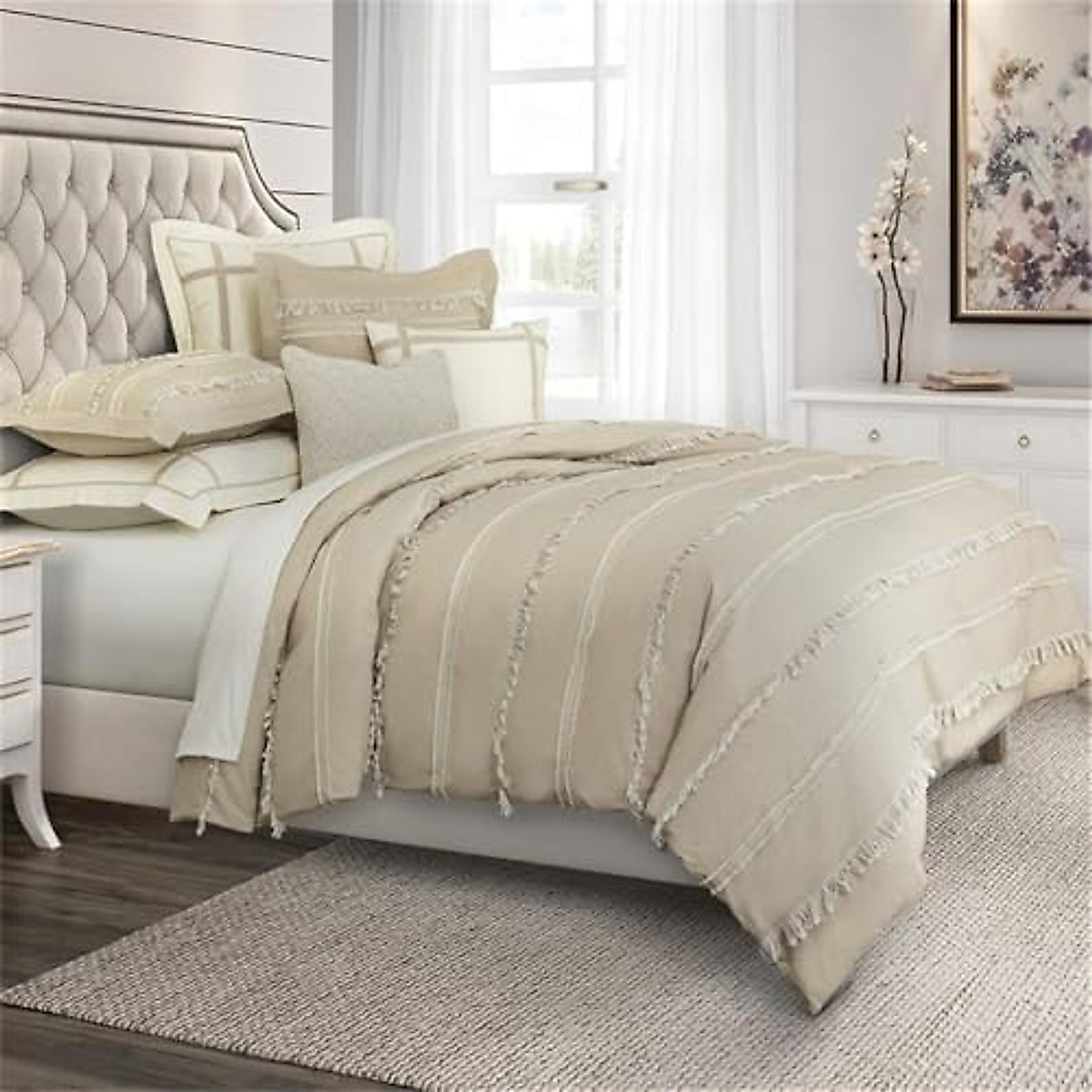 Michael Amini Country Lane 8-Piece King Duvet Set - Toast, Beige