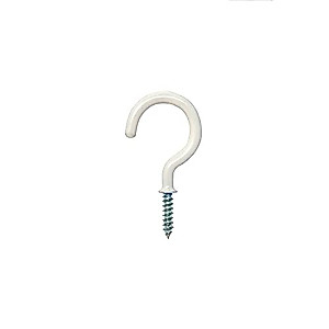 DIY.TK Cup Screw Hooks for Hanging, 32 Pack Ceiling Hooks 1-3/4 inch Vinyl Steel Cup Hooks Outdoor Indoor Porch Bathroom Kitchen Wall Hang Hooks for Coffee Tea Cup, Plant, Light, Mug – White,Black