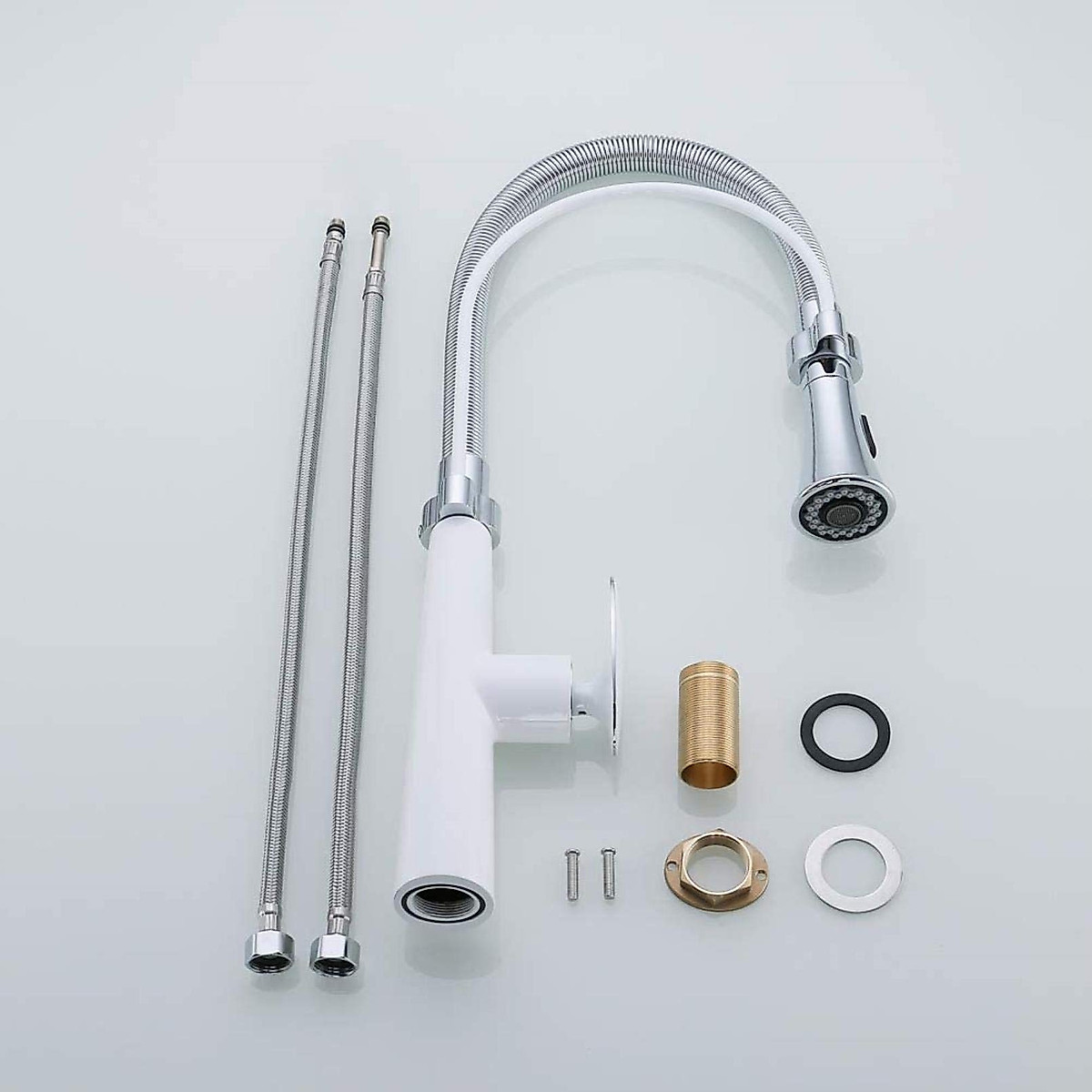 Bathtub Faucet Kitchen Mixer Tap, Kitchen Sink Tap with can Move Dual Function Sprayer, Solid Brass Monobloc Kitchen Faucet, Single Lever Sink Tap for Kitchen