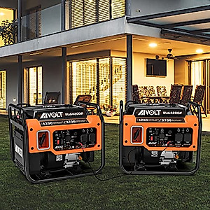 AIVOLT 4200 Watt Open Frame Quiet Inverter Generator - Gas Powered Portable Generator with CO Sensor for Home Camping RV Ready, 50 State Approved