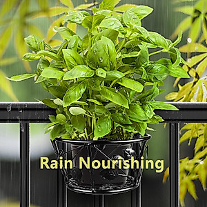 2 Pack Hanging Planters for Railings, Fence Flower Pot Holders Iron Hanging Baskets Plant Stand