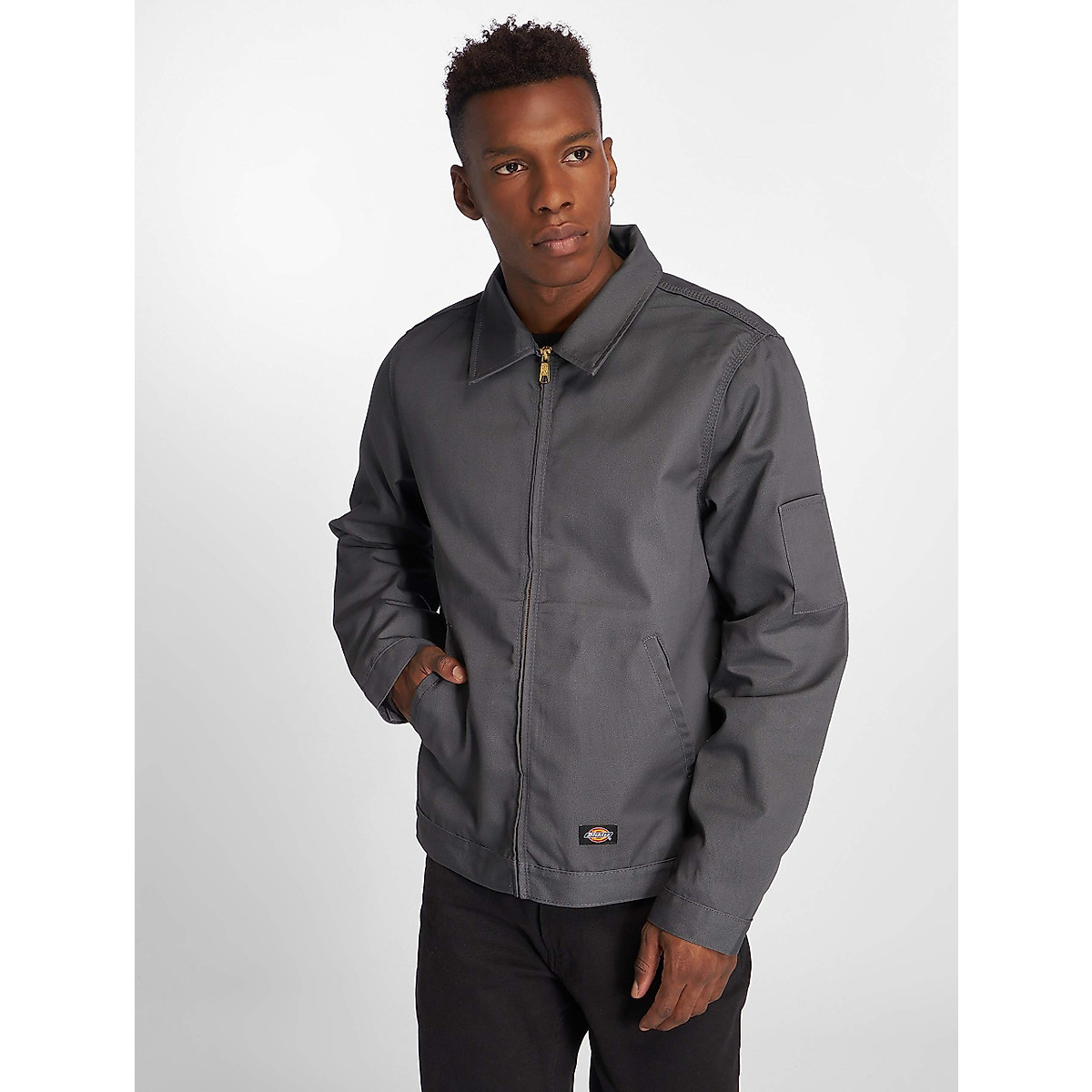 Dickies mens Unlined Eisenhower Jacket work utility outerwear, Charcoal, Large US