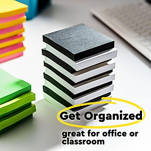 Post-it Super Sticky Notes, 3 in x 3 in, 5 Pads, 2x the Sticking Power, Black, Recyclable (654-5SSSC)