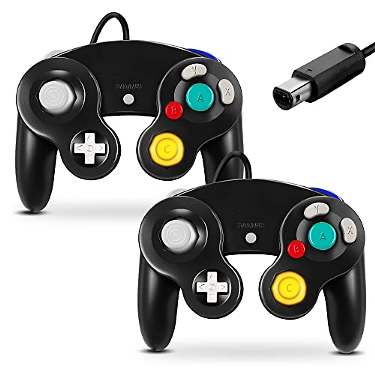 FIOTOK Gamecube Controller, Classic Wired Controller for Wii Nintendo Gamecube (Black-2Pack)