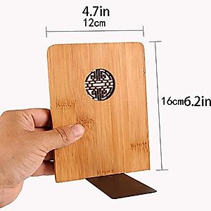 Bookends Natural Wood Adjustable Bookshelf, Office Living Room Desktop Decoration Storage Shelf, Large-Capacity Organizer for Home Office bookends