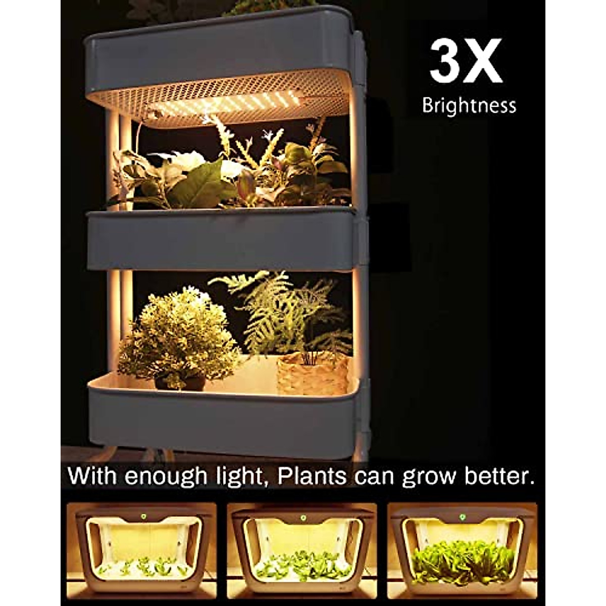 APLANT Grow Light, 20W Ultra-Thin LED Grow Lights for Indoor Plants Full Spectrum, 6/10/12H Timer Plant Light, 132 LEDs Under Cabinet Plant Growing Lamp Strip for Seedlings, Veg, Flowers (2pcs)