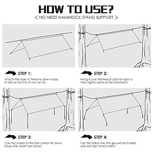 Grassman Camping Tarp, Ultralight Waterproof 10x10ft/10x12ft Rain Fly Shelter, Easy to Setup Camping Tarp Tent, Perfect for Backpacking, Hiking, Travel, Outdoor Adventures Survival Gears