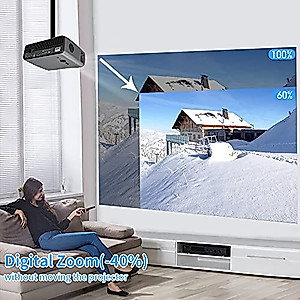 Smart Android Bluetooth Projector, Wireless 5G WiFi Mirroring Native 1080P Projector Home Theater, 200" Outdoor Projector Support 4K Gaming Movie Digital Zoom 4D Keystone for HDMI USB DVD TV Stick PC