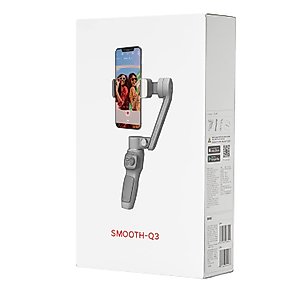 Zhiyun Smooth Q3 Combo, 3-Axis Phone Gimbal with Fill Light and Gimbal Bag, Portable & Foldable, Gesture Control, Video Recording, Auto Tracking Gimbal Stabilizer for Smartphone for iPhone & Android