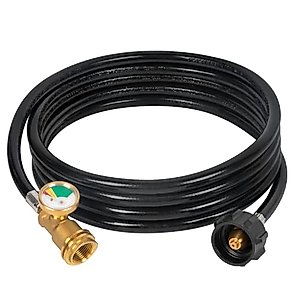 SHINESTAR 12FT Propane Extension Hose with Gauge, Propane Tank Extension Hose for RV, Gas Grill, Stove, Heater, Fire Pit and More