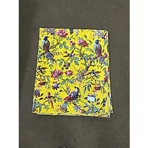 Birds Print Indian Cotton Hand Stitched Kantha Quilt Bedding Throw Bedcover Queen Size Blanket Home Decorative Gudari Bedspread KQ-49