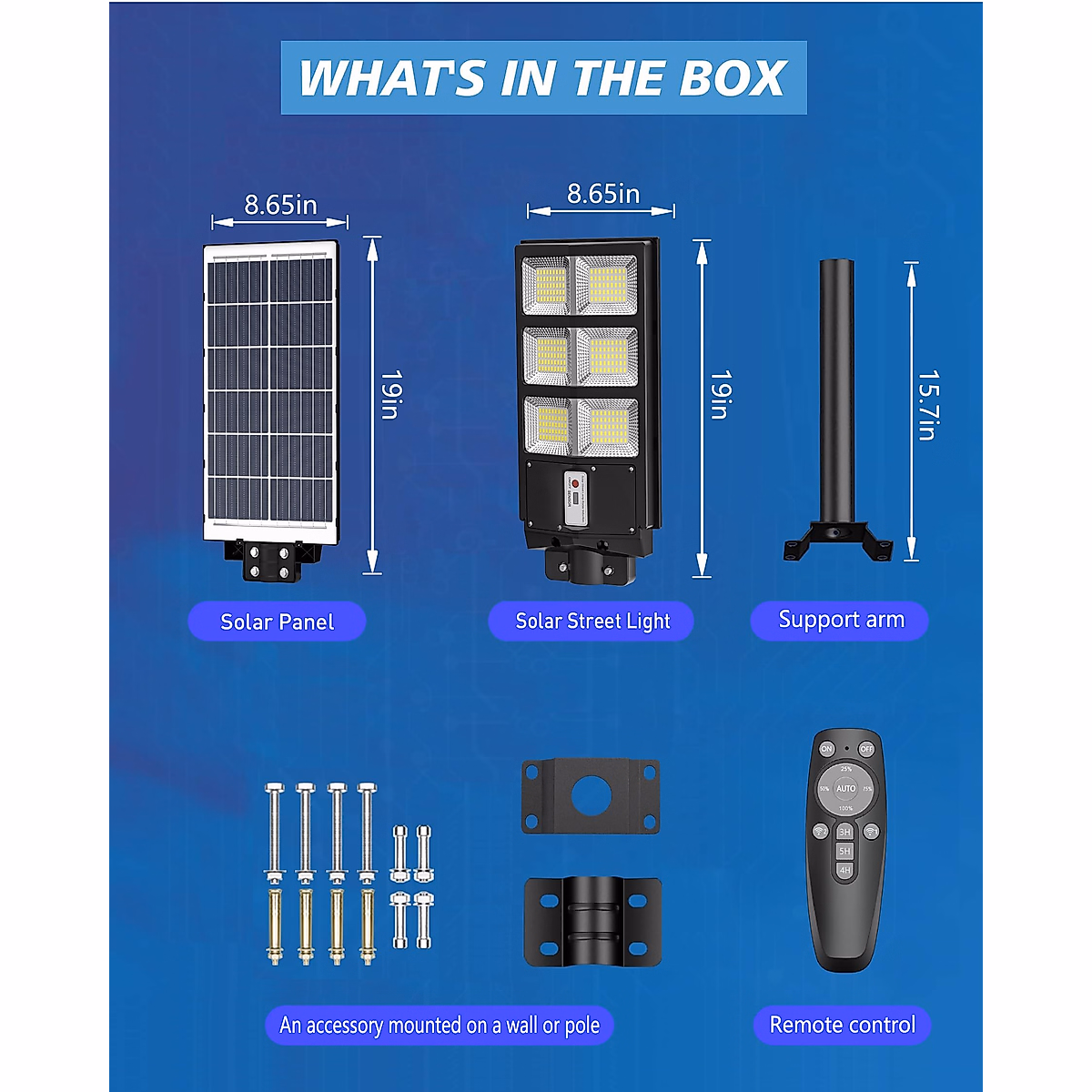 Solar Street Lights Outdoor, 800W Solar Parking Lot Lights, 6500K LED Street Light Dusk to Dawn, Solar Lights Outdoor Waterproof IP66, Wide Angle Lamp with Motion Sensor, for Yard, Commercial Grade