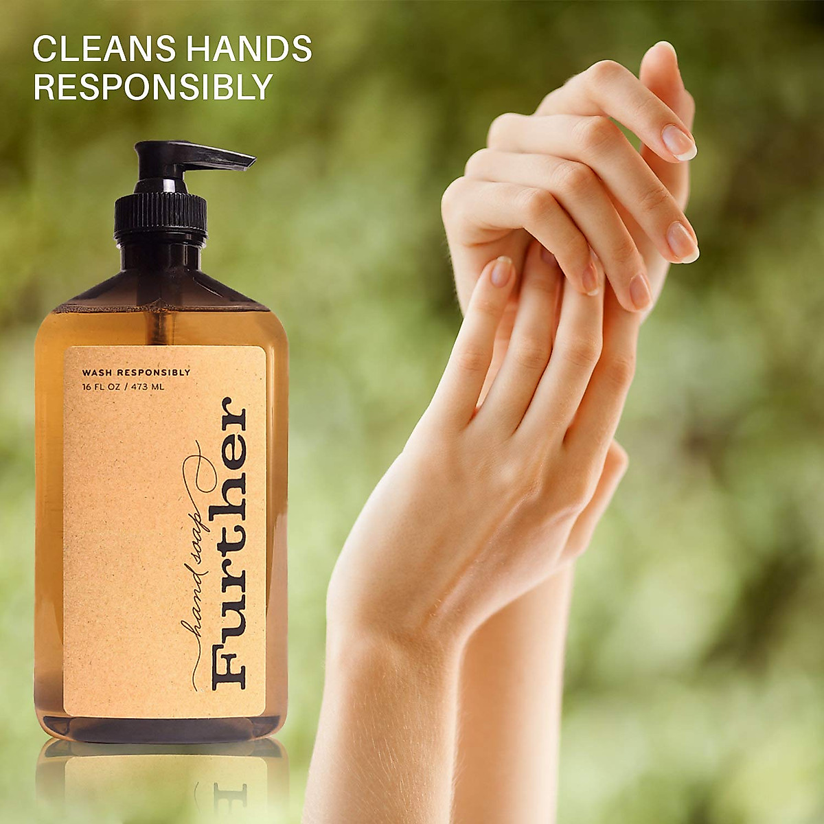 Further Glycerin Hand Soap, 16 Fluid Ounces (Pack of 2) - Sustainable, Natural Liquid Soap