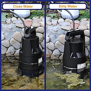 WASSERMANN 1/2HP Water Pump,3500GPH Submersible Thermoplastic Utility Pump with 10 FT Power Cord,Electric Portable Transfer Clean/Dirty Sump Pump for Swimming Pool Tubs Garden Ponds Draining