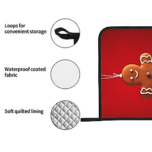 Christmas Snowflakes Cute Gingerbread Man Pot Holders Sets 2-Piece Set Washable Decorative Kitchen Gift for Cooking Baking BBQ