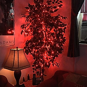 ER CHEN Red Fairy Lights Plug in, 66ft 200 LED Starry String Lights Dimmable with Remote Control, Waterproof Copper Wire Decorative Lights for Bedroom, Patio, Garden, Yard, Party （Red）