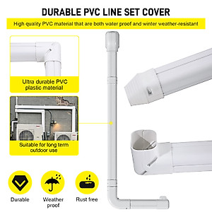 DWALE 3" 17Ft PVC Decorative Line Set Cover Kit, Mini Split line Set Cover,for Ductless Mini Split Air Conditioner and Central AC and Heat Pumps