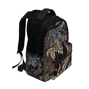 Kcldeci Dinosaur Backpack Kids Backpacks Dino Monster School Bookbag School Bag Book Bags Travel Daypack Shoulder Bag