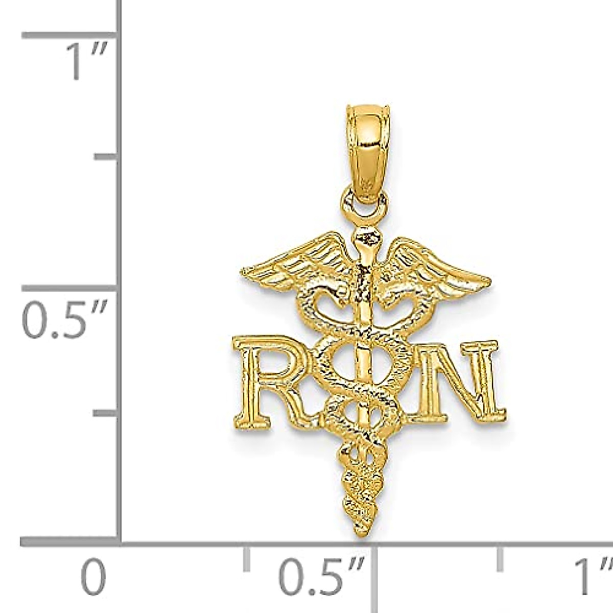 IceCarats 14K Yellow Gold R.n. Necklace Charm Pendant 25mm x 12mm Only
