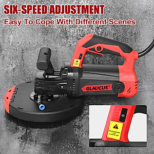 GLAUCUS® 7-Inch Concrete Surface Grinder, Angle Grinder Kit with Dust Shroud, floor grinder, 2200W Motor,Auxiliary Handle, Diamond Wheel, 90° Seamless sanding for Floor, Wall, Adhesive and Ceiling
