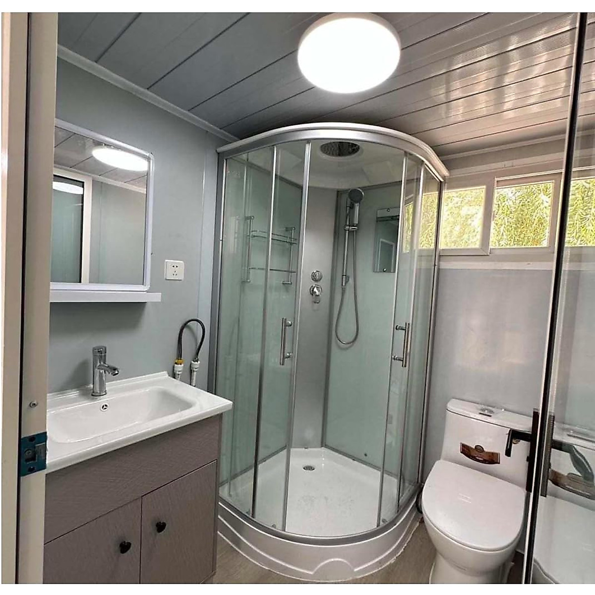 Expo Groups Foldable 20/40FT prefab House, Exquisitely Designed Modern 4 Bedroom, 1 Living Room, 1 Full Equiped Bathroom and Kitchen, Villa Prefab House, Custom Pre-Wired (40FT)