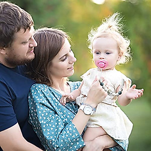 4Pcs Silicone Pacifier Clip for Babies Infant Animal Teething Soothie Toy Panda Dinosaur Elephant Raccoon Pacifier Clip Babies Teethers Clips for Baby Shower Birthday Keepsake Christmas New Year Gift