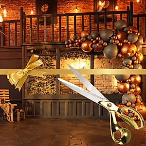 11" Gold Scissors for Grand Opening – Heavy Duty Gold Ribbon Cutting Scissors for Special Events Inaugurations Ceremonies Sharp Stainless Steel Scissors Gold 11 Inch Best Scissors for All Purpose