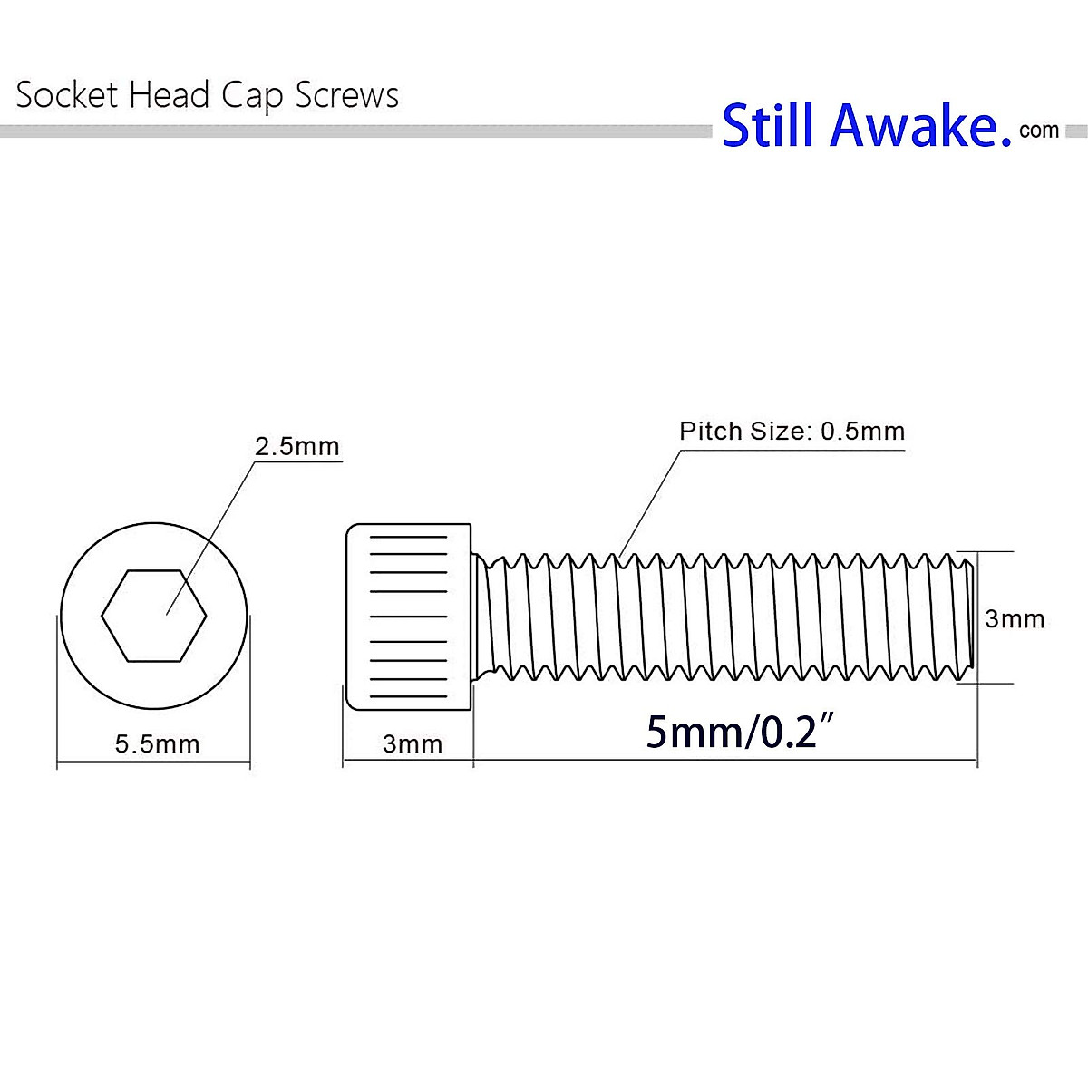 30 Pcs M3-0.5 x 5mm Hex Socket Head Cap Screws, 12.9 Grade Alloy Steel, Allen Socket Drive, Black Oxide Finish, Machine Thread，Full Thread （30 Pcs M3-0.5 x 5mm）