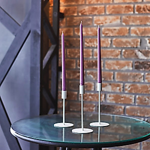 Sonedly 10 inch Taper Candle 4 Pack - Home Interior Long Burning Dripless and Smokeless Candles Unscented - Tapered Candles for Home - 8-Hour Burning Purple Candles