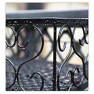 Mairuker Balcony Railing Shelf Flower Pot Stand Rack, 23.5 Inches Iron Hanging Flower Rack Basket Shelf with Hooks for Outdoor Garden Balcony Fence Patio (Black)