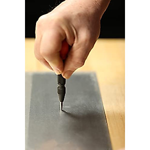 ARES 10022 - Automatic Center Punch - 5-Inch Adjustable Spring-Loaded Tool - Anti-Slip Knurled Grip - Durable S2 Steel Tip