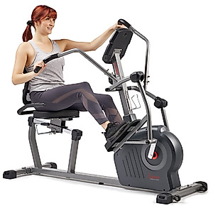 Sunny Health & Fitness Elite Recumbent Cross Trainer & Elliptical Machine with 12-Level Magnetic Resistance, Easy Adjust Seat & Exclusive SunnyFit® App Enhanced Bluetooth Connectivity - SF-RBE420049