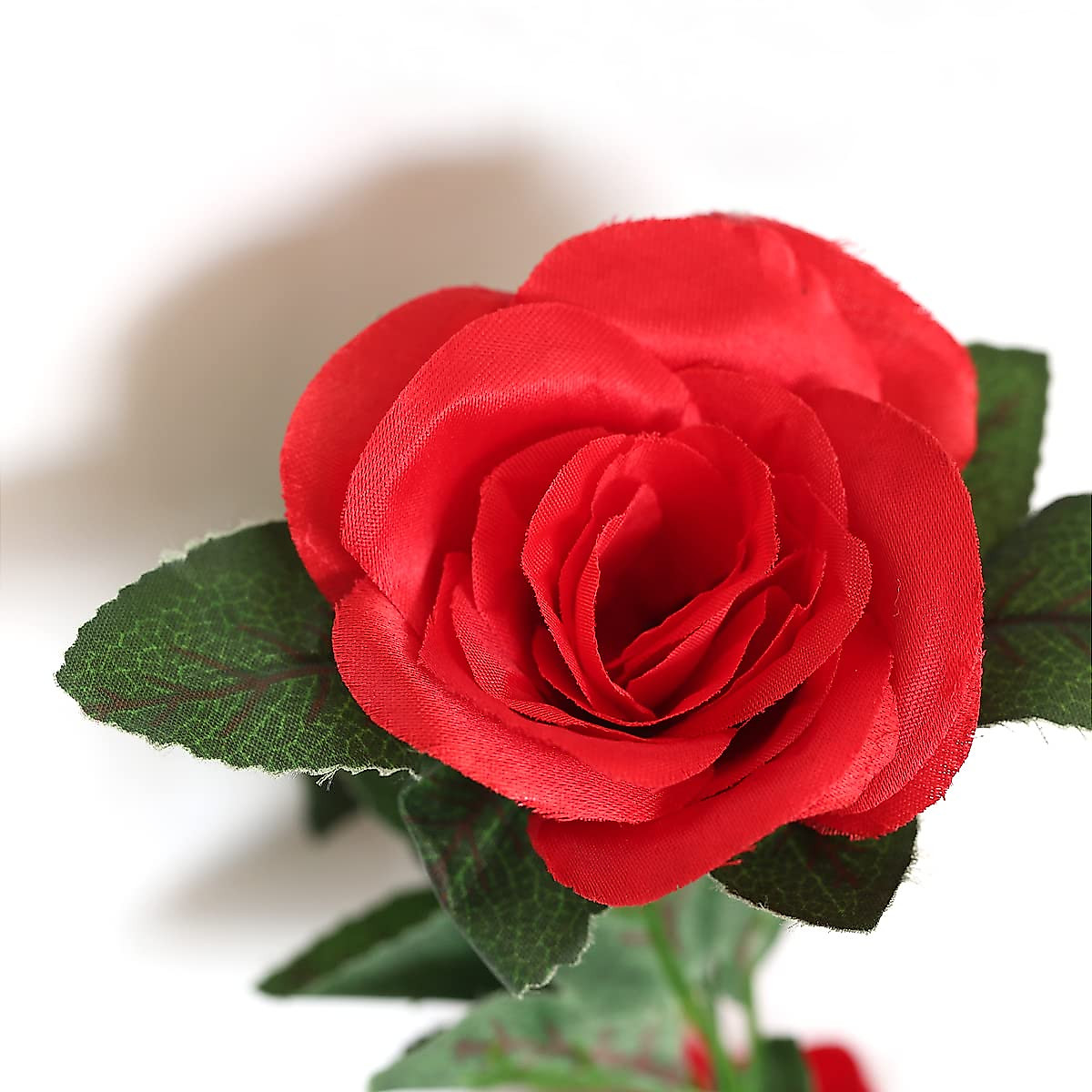 Yebazy 2PCS(15FT) Rose Garland Red Roses Vine Artificial Flowers Plants for Hotel Wedding Home Party Garden Craft Art Decor (Red)