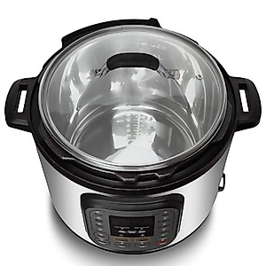 WishDirect 10 Inch Tempered Glass Lid Compatible with 8 Quart Instant Pot and Ninja Foodi, Universal Electric Pressure Cooker Lid with Upgraded Heat-resistant Silicone Handle