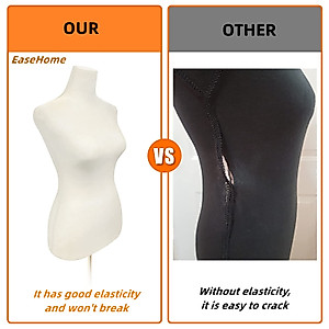 Female Dress Form Mannequin Torso,Height Adjustable Mannequin Stand, Realistic Model Display Body Stand Metall Base Clothing Forms, Beige