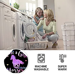 Soft Warm Fuzzy Fleece Plush Blanket 50''x60'', Smooth Cozy Flannel Throw Blanket for Bed/Couch/Office/Camping (Pink Horse)