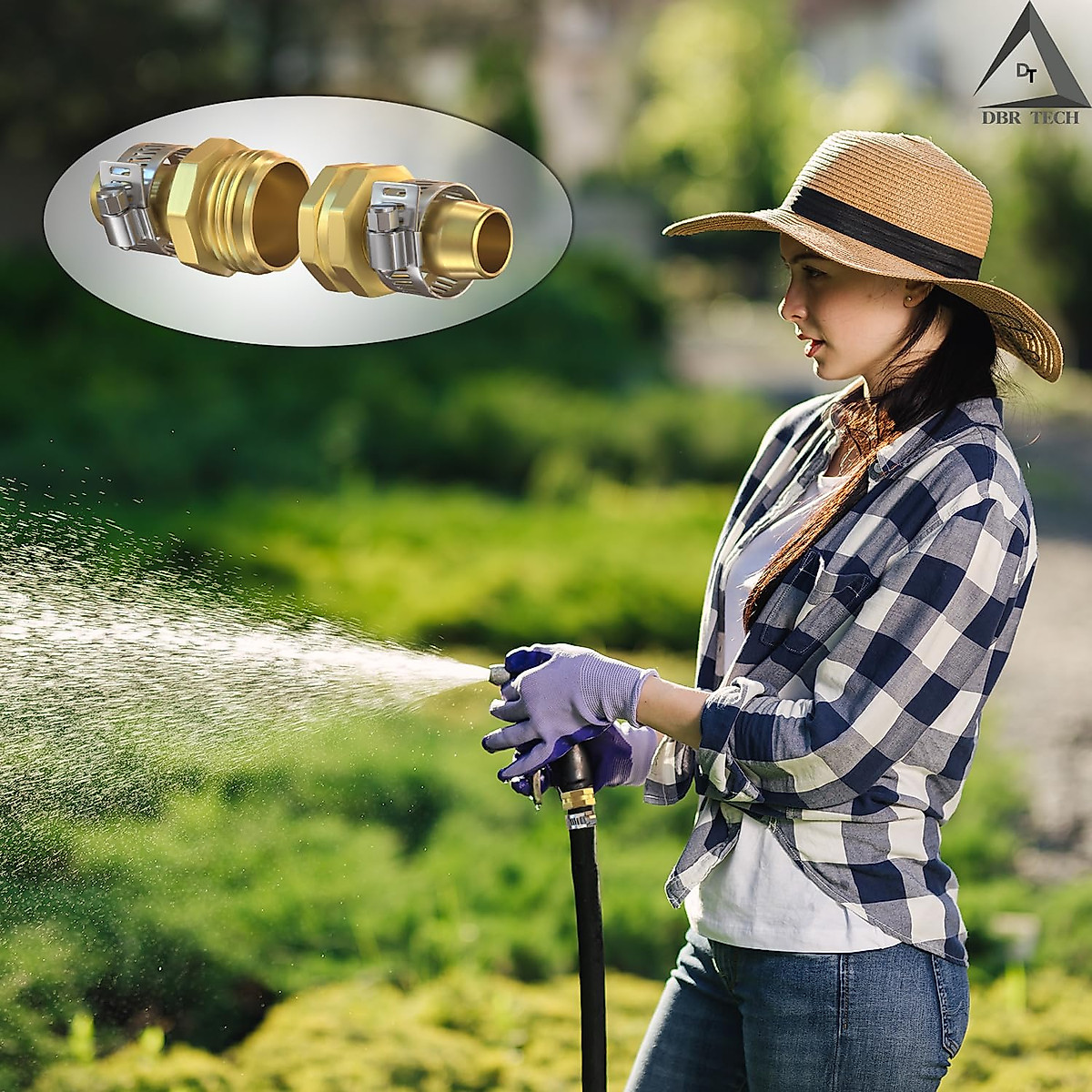 Heavy Duty Hose Repair Kit, 3/4 Inch Male Female Water Hose Repair End, Solid Metal Replacement Fittings, Fix Kit with Clamps Fit for 3/4" Gardening Hoses, Rust-Resistant Finish, Zero Leaks, 2 Pack