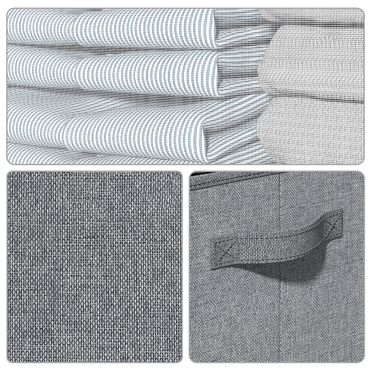 3 Pack Closet Storage Bins with Clear Window - Foldable Storage Cubes with Handles Clothing Baskets for Shelves Large Fabric Closet Organizers and Storage Bins for Clothes, Toys, Book (Gray 3pcs)