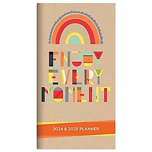 TF PUBLISHING 2024-2025 Enjoy Every Moment 2-Year Small Monthly Pocket Planner | 2-Page Large Calendar Grid and Lined Notes Section in Back | Monthly Day Planner for Purse | 3.5" x 6.5"