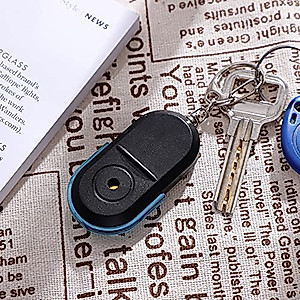Hemoton Whistle Key Finder Voice Control Device Locator with Device Key Finder with Whistle and LED Light Alarm (Blue)