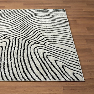 LUXE WEAVERS Geometric Swirl Anthracite 5x7 Area Rug
