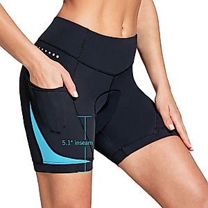 BALEAF 4D Padded Bike Shorts Women Cycling Underwear Gel Padding Pockets Blue L