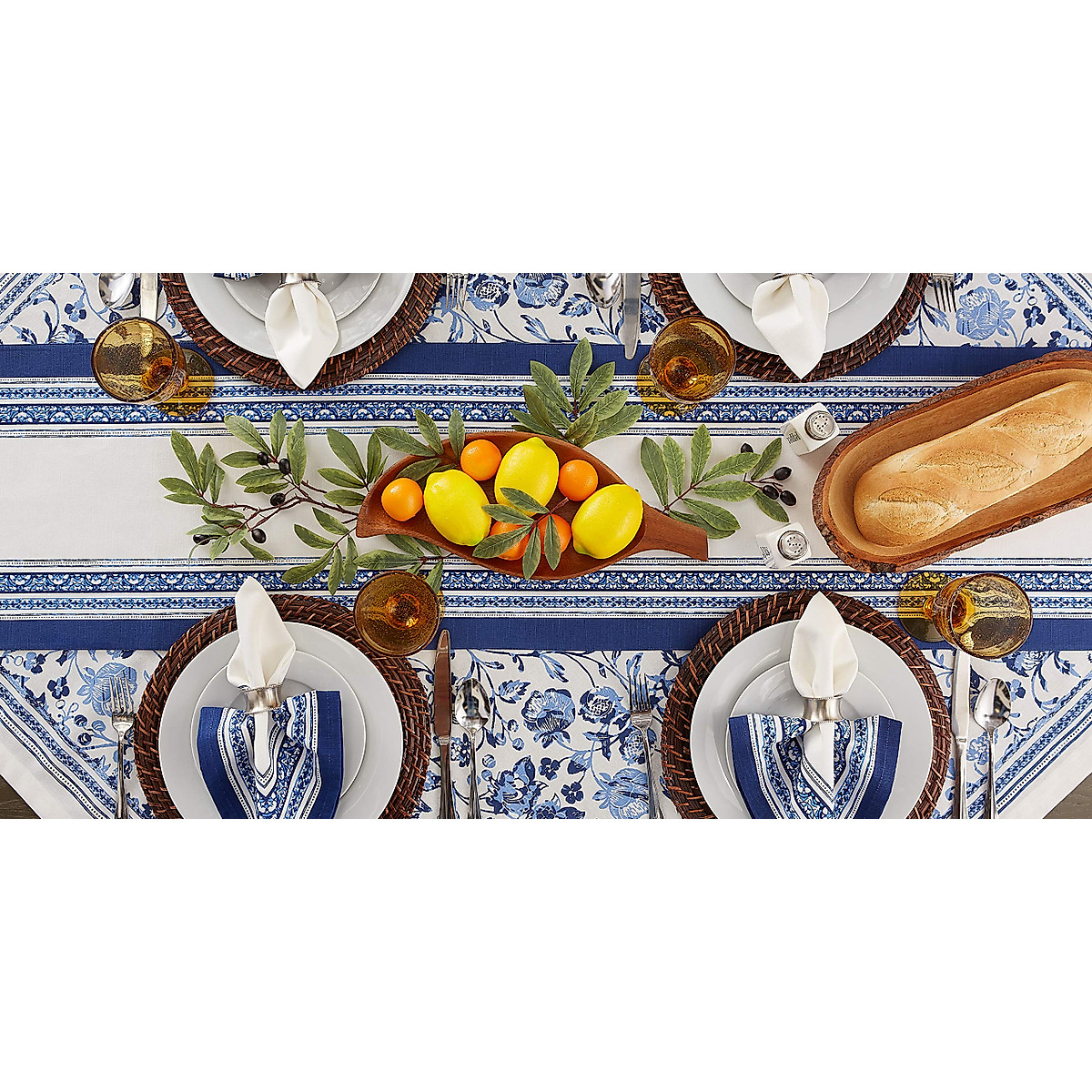 DII Table Top Décor Collection Spring & Summer Table Runner, 14x72, Porto Stripe Print
