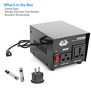 Pyle Step Up and Down Converter - 500 Watt Voltage Converter Transformer w/ USB Charging Port, UK Power Adapter, AC 110 / 120 to 220 / 240 Volt Vice Versa, 110V/120V/220V/240V Input Voltage