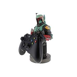 Exquisite Gaming: The Mandalorian: Boba Fett - Original Mobile Phone & Gaming Controller Holder, Device Stand, Cable Guys, Licensed Figure