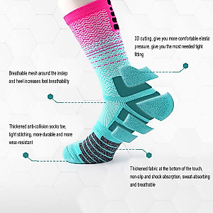YQHMT Athletic Crew Socks Performance Thick Cushioned Sport Basketball Running Training Compression Socks for Men & Women