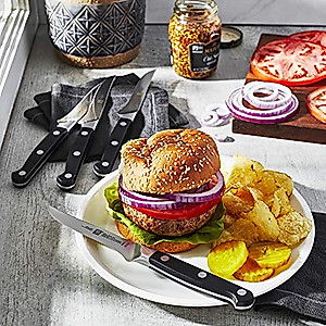 Zwilling J.A. Henckels Pro 4-pc Steak Knife Set, Black/Stainless Steel, 4.5" (38430-002)